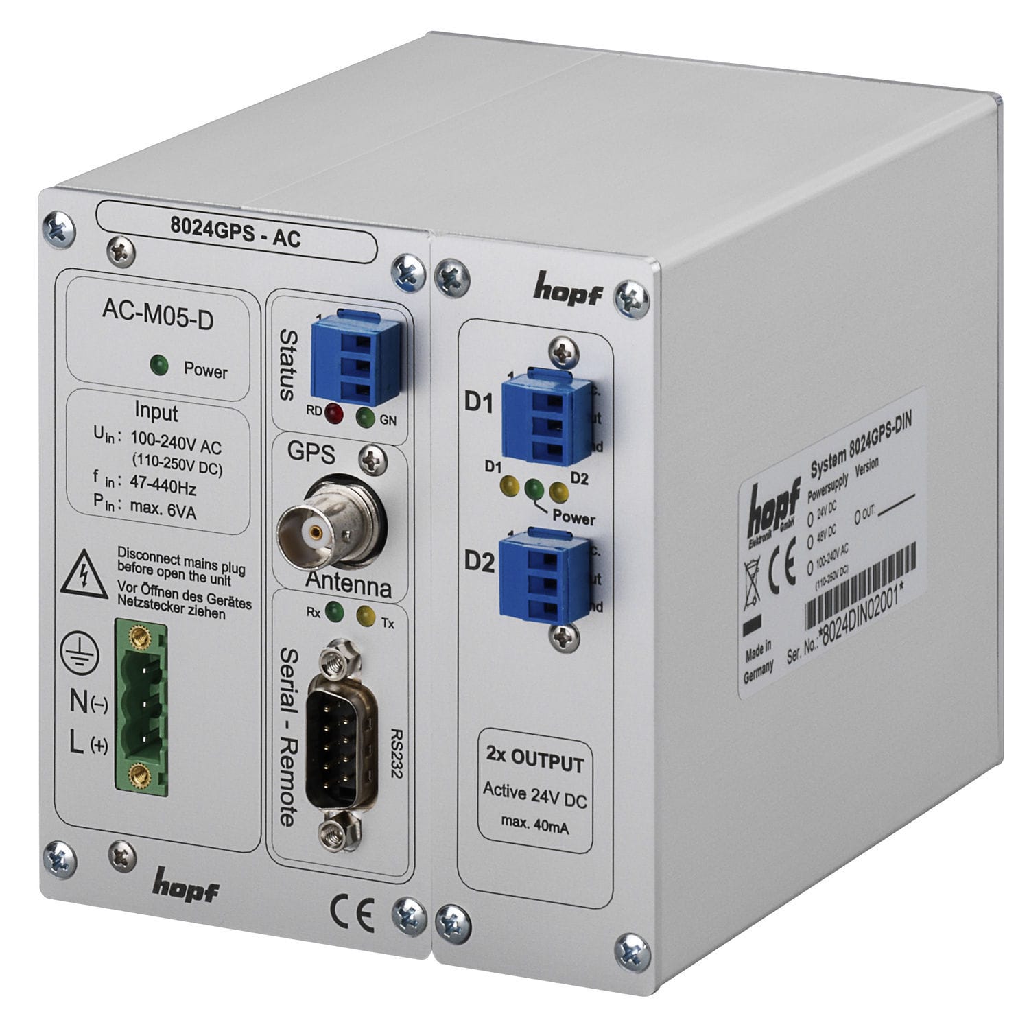 Time-Server / DIN-Schienen - 8024GPS - hopf Elektronik GmbH - NTP / GPS ...
