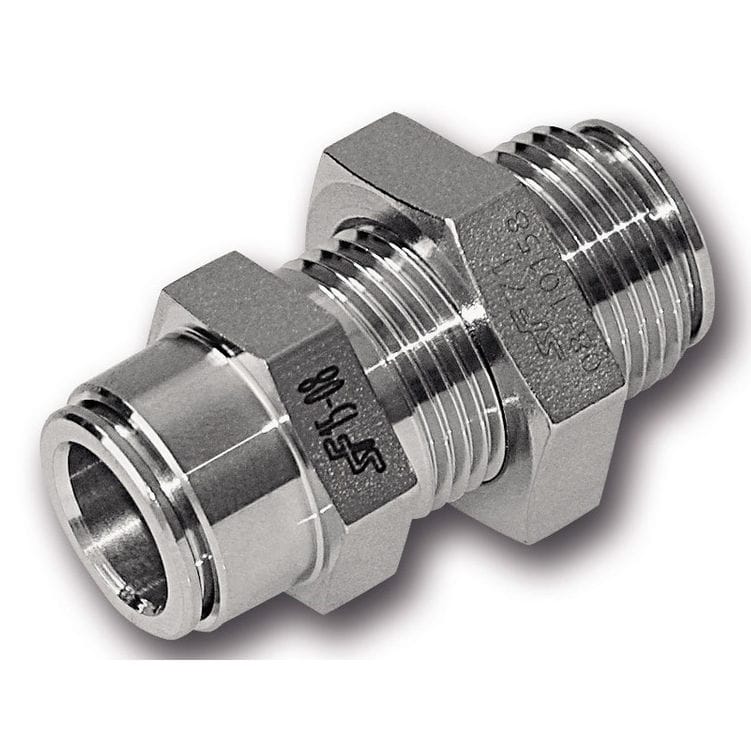 Pneumatischer Anschluss - PI-BUH - Schwer Fittings - Push-in / Edelstahl / außen