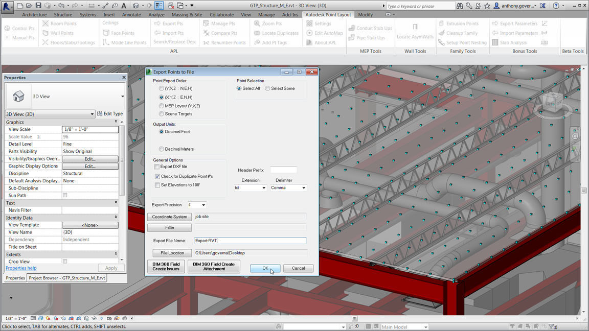 Modellierung Software - Point Layout - AUTODESK - Kontroll / BIM / Baustellen
