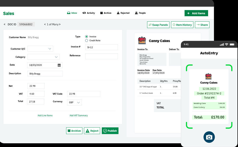 Software / machine learning - AutoEntry - Sage bäurer GmbH - Buchhaltung / Rezeptier / Prozess