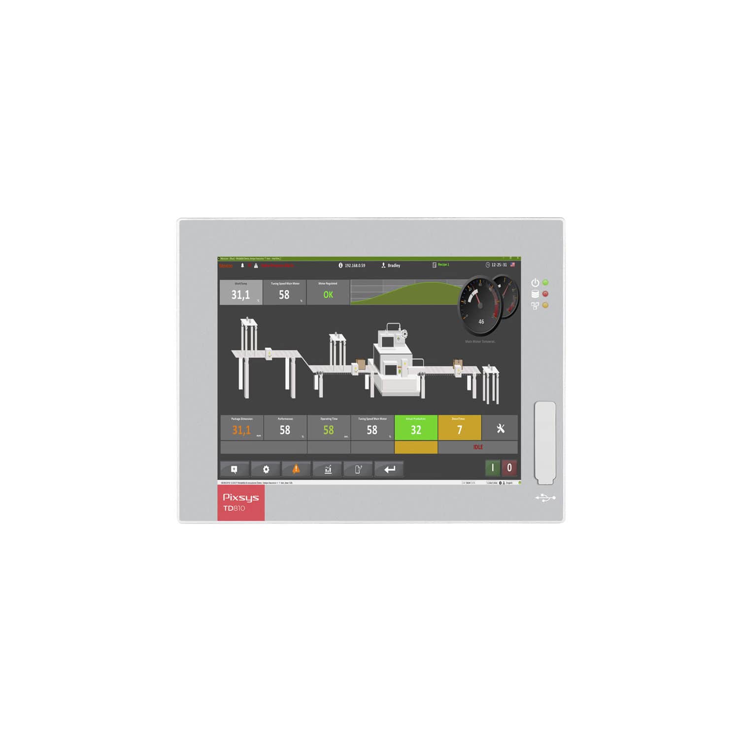 HMI mit resisitivem Touchscreen - TD810 - Pixsys - einbaufähig / 800 x 600 / ARM Cortex-A8
