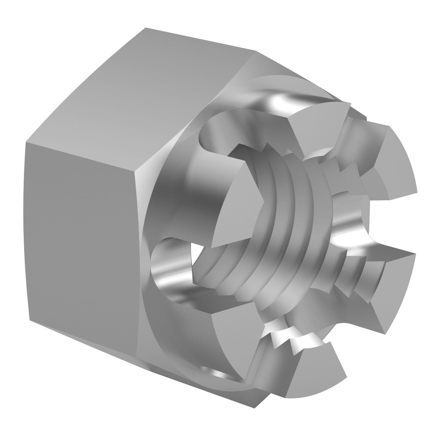 Sechseckige Mutter - DIN 935 - Lederer - Kronen / Stahl