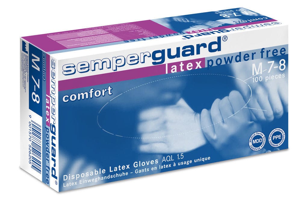 Laborhandschuh - Semperguard® Latex Comfort puderfrei - Sempermed - chemikalienbeständig / Gummi ...