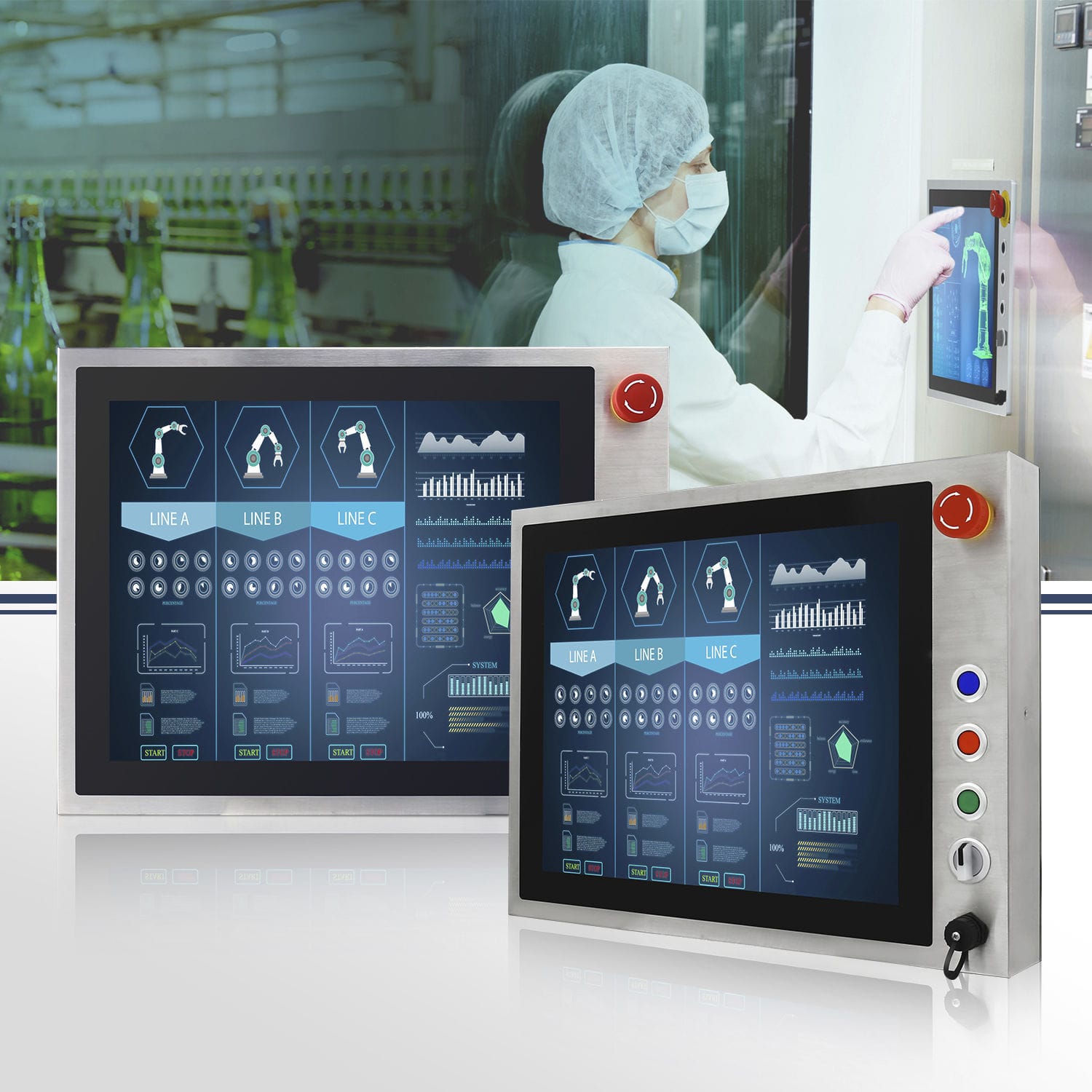 Panel-PC / TFT LCD - R15IB3S-SPC3-B - Winmate, Inc. - mit kapazitivem PCAP-Touchscreen / mit ...