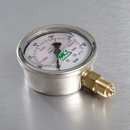 Glyzerinmanometer - MCS® 721 - Oleotec S.r.l. - mit Zifferblatt-Anzeige / Flansch / Edelstahl