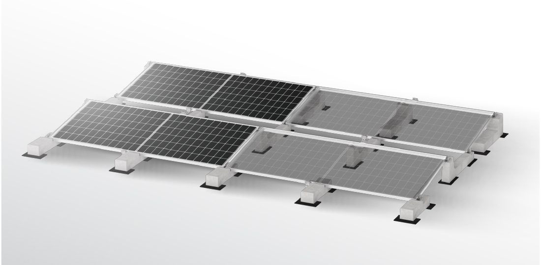 Solar-Montagesystem für Flachdach - NO-FLEX® - Sun Ballst - Beton