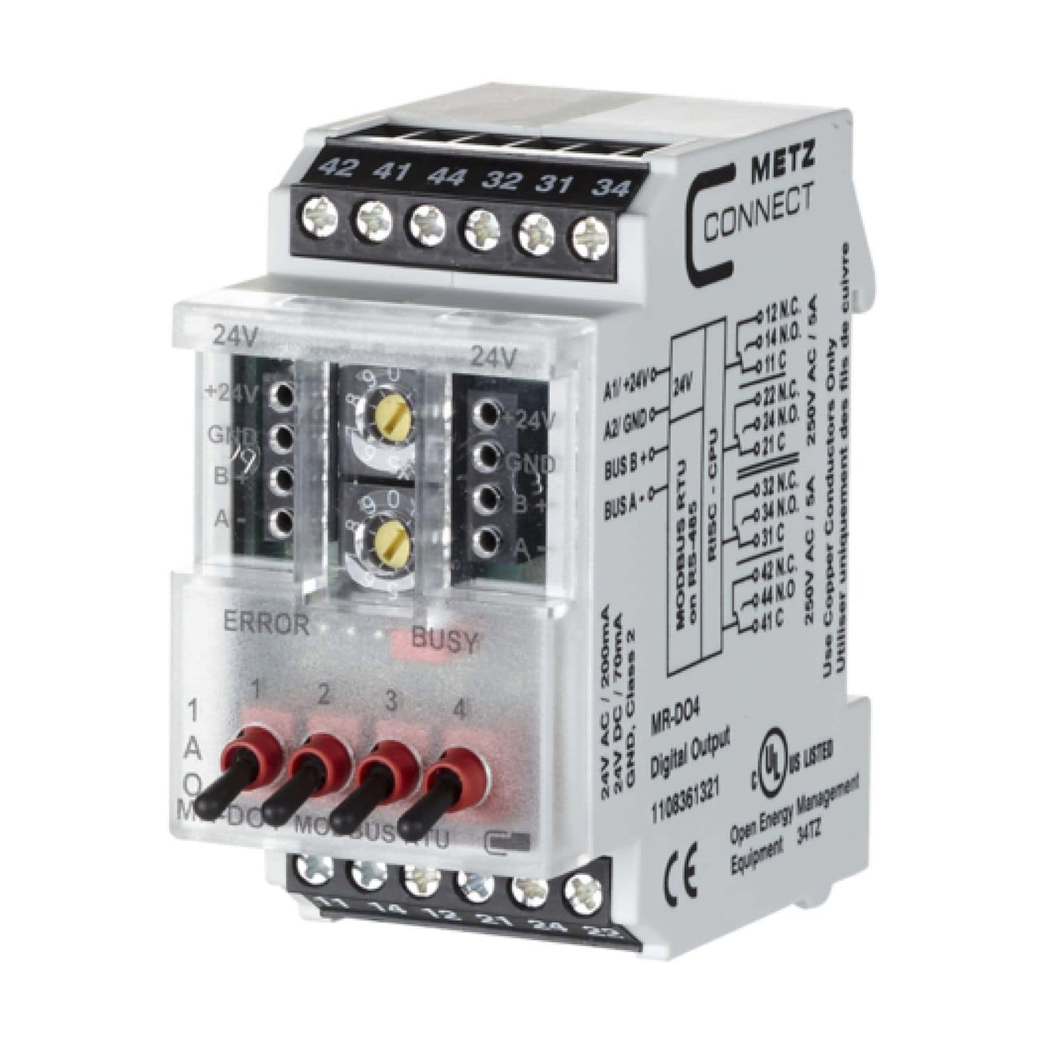 Digitales EA Modul - MR-DO4 Modbus RTU - METZ CONNECT - Modbus RTU / 4 ...