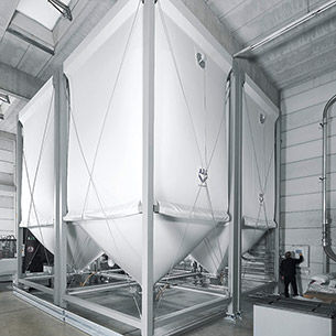 Flexibler Silo - A.B.S. Silo- und Förderanlagen - Stoff